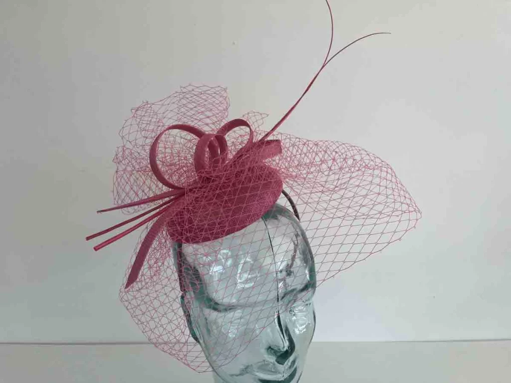 Sinamay pillbox fascinator in samba - Love Fascinators
